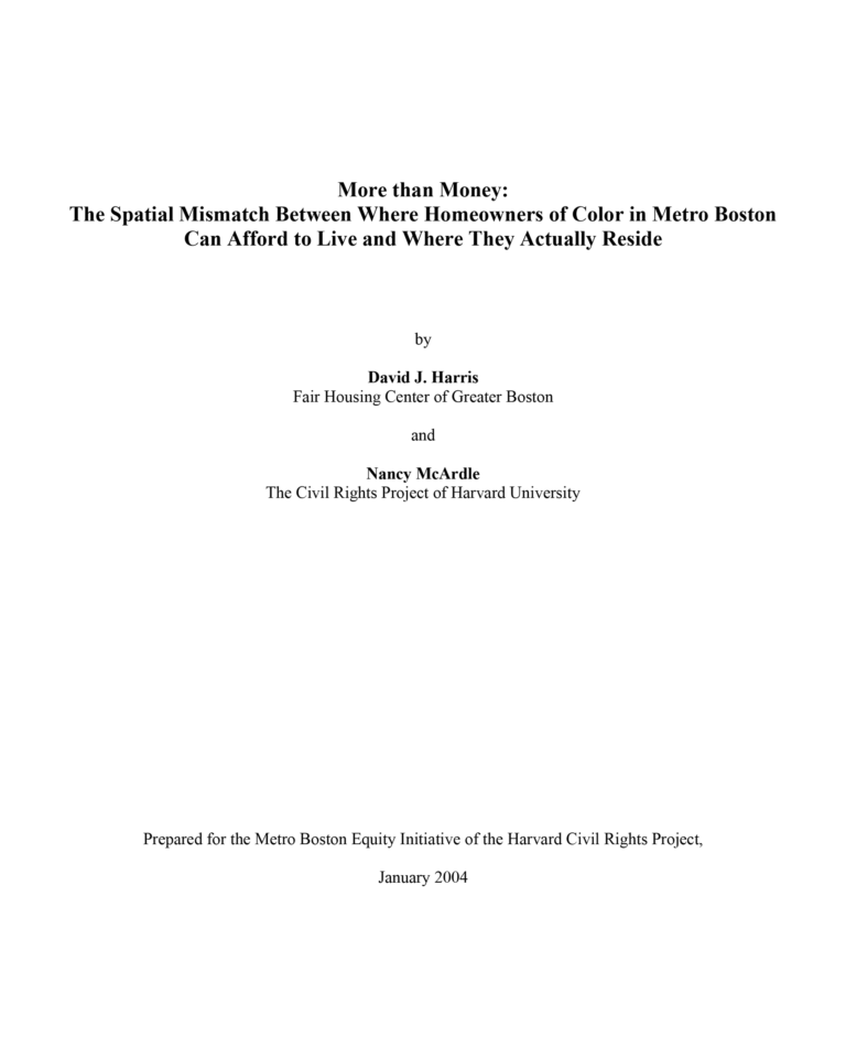 Segregation in Neighborhoods and Schools: Impacts on Minority Children ...
