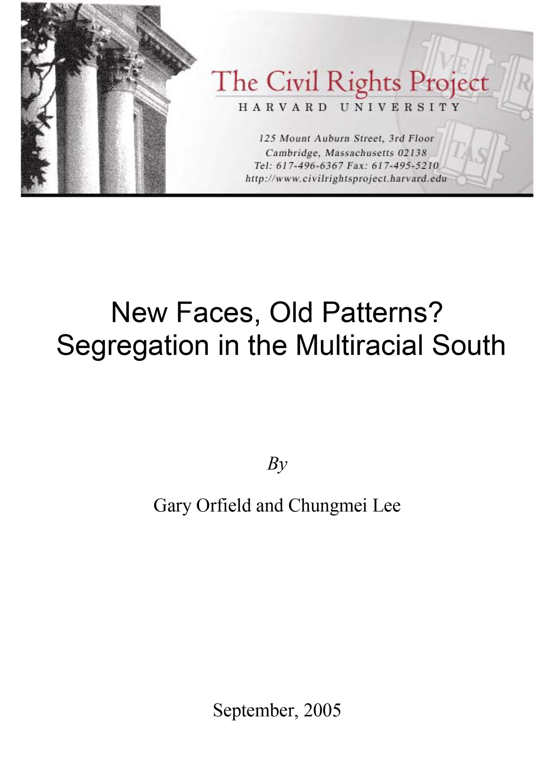 New Faces, Old Patterns? Segregation in the Multiracial South - The ...