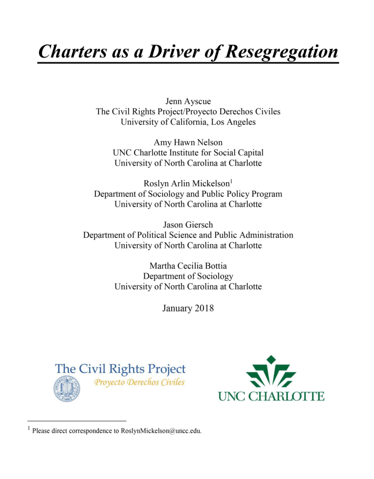 Charters as a Driver of Resegregation - The Civil Rights Project